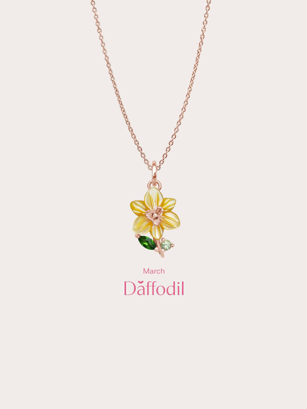 Carved Daffodil Necklace | Flower Jewelry | Mondays Made