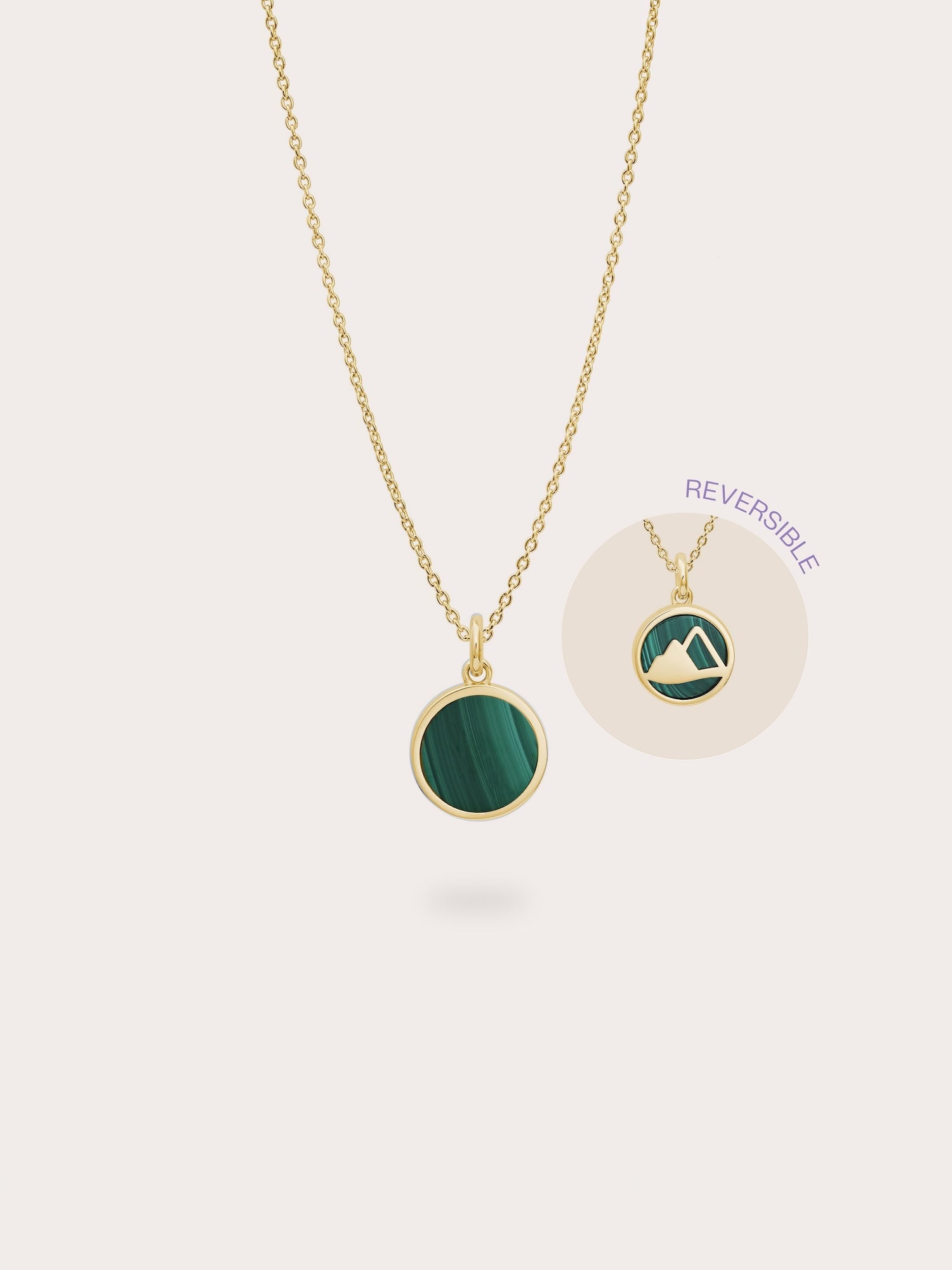 Malachite Reversible Coin Necklace | Mondays Made